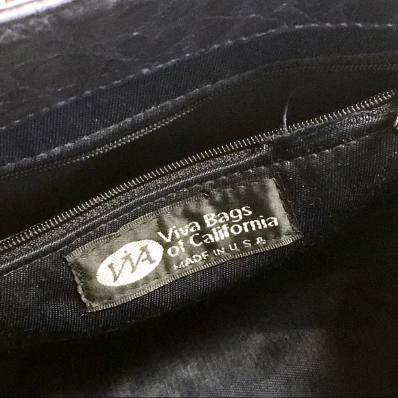 Viva Bags of California | Bags | Rare Vintage Black Leather Handbag ...
